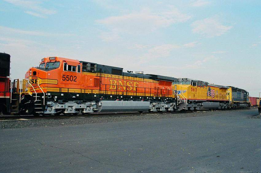 BNSF 5502 And Union Pacific 5613 In CSX West Springfield Yard.: The NERAIL New England Railroad ...