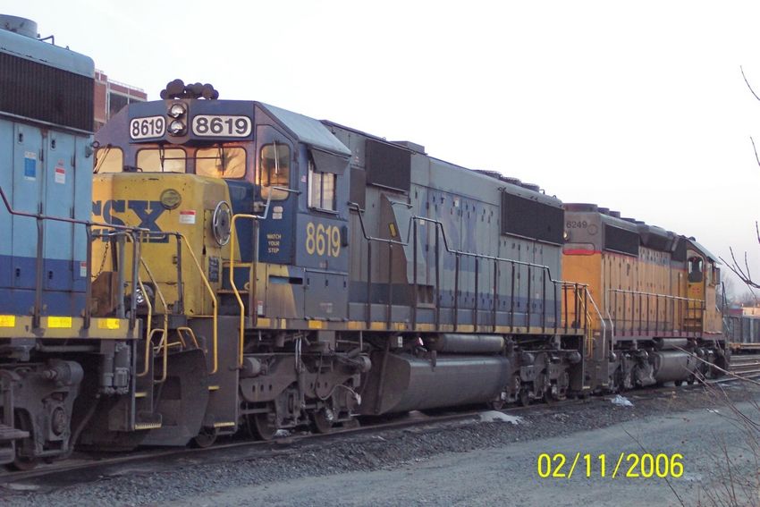 CSX SD-50 8619 in Nevins Yard.: The NERAIL New England Railroad Photo Archive