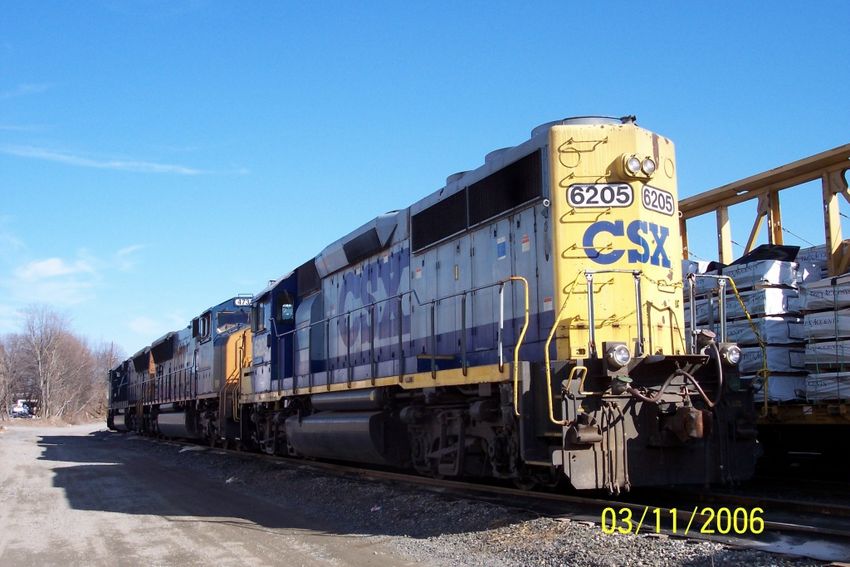 CSX 6205 with a pair of SD70ACs in Nevins Yard.: The NERAIL New England Railroad Photo Archive