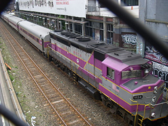 MBTA GP40MC 1134 Leaves Yawkey Station: The NERAIL New England Railroad Photo Archive