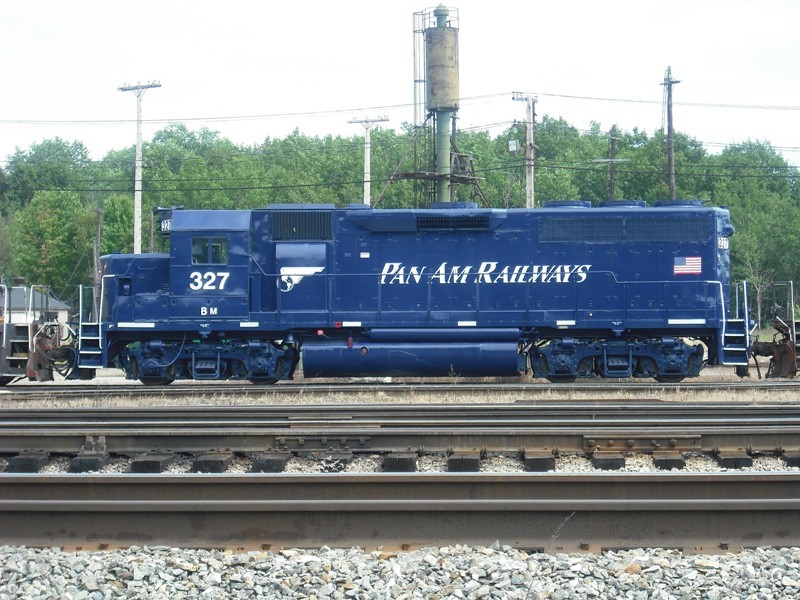B&M#327 is tied down at the office: The NERAIL New England Railroad Photo Archive