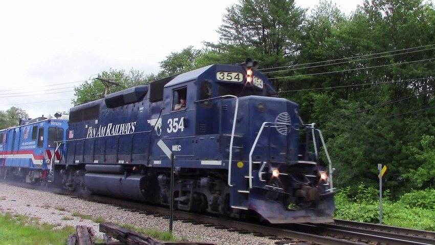 MEC #354 on a FRA train: The NERAIL New England Railroad Photo Archive