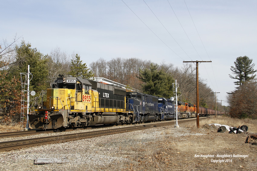 LTEX 8955 w/ empty grain train @ Shirley: The NERAIL New England Railroad Photo Archive