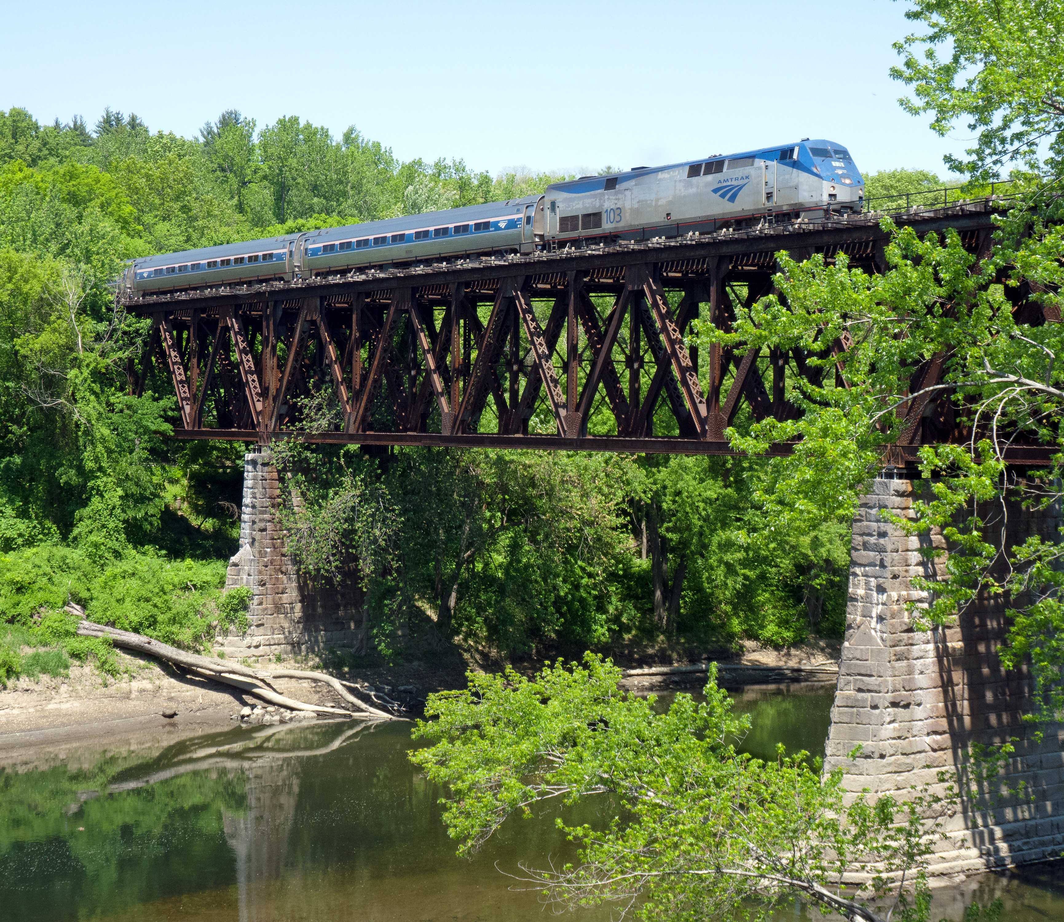 Amtrak Vermonter Crossing the Deerfield River: The NERAIL New England ...
