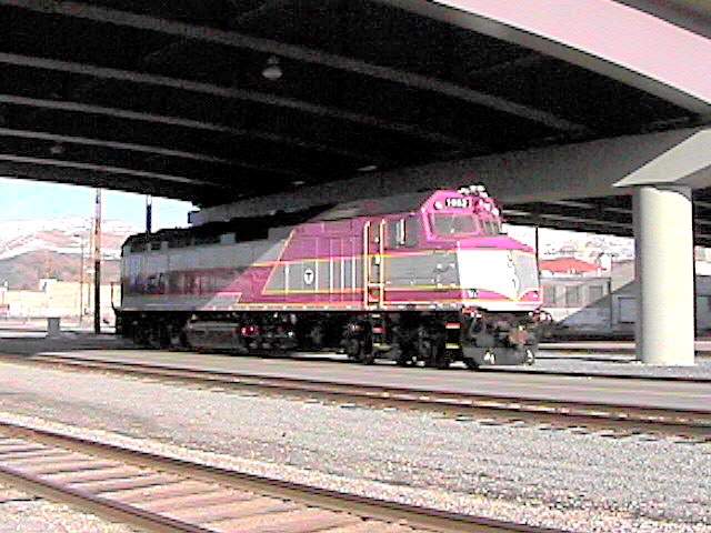 Overhauled MBTA F40PH-2C 1052 en route at Salt Lake City, Utah.: The ...