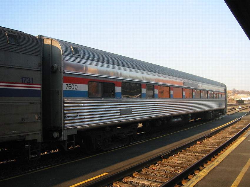 Amtrak Coach 7600 on the rear of a mail train: The NERAIL New England ...