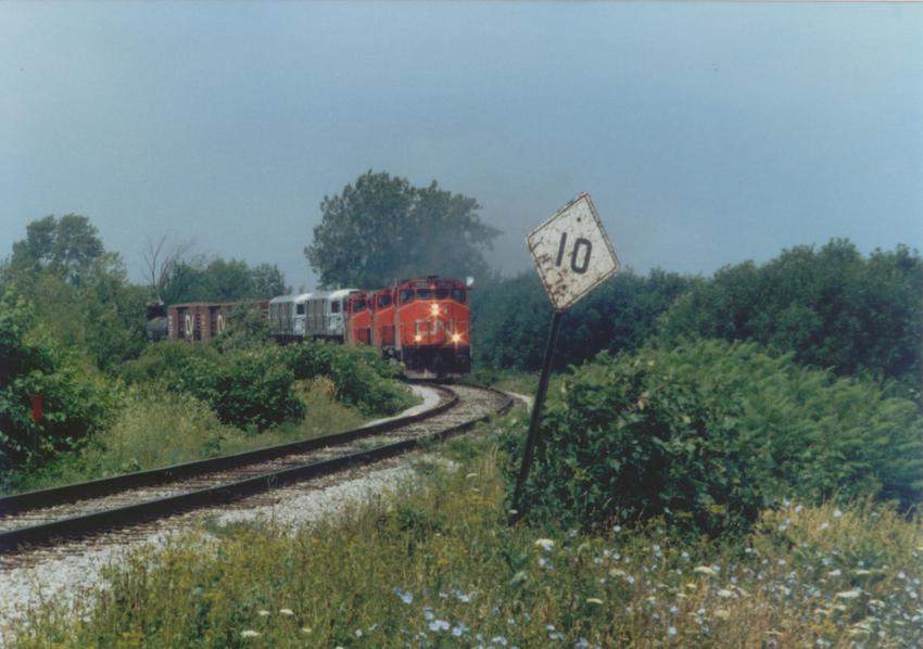 CN 9662 leads 444 at West Swanton, Vt: The NERAIL New England Railroad ...