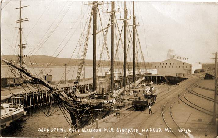 BAR tracks on the Cape Jellison Docks c1910, Stockton Springs, ME: The ...