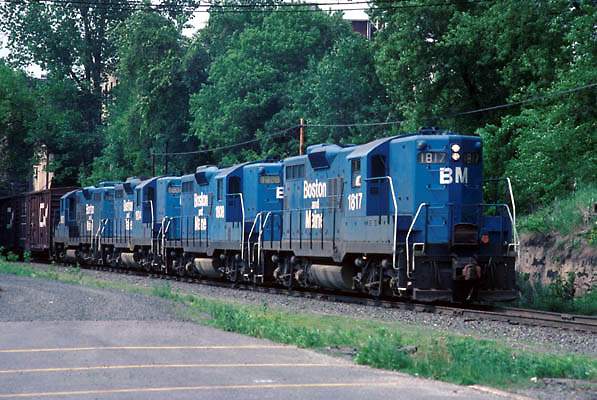 Southbound Conn River train, Greenfield, MA 1984: The NERAIL New ...