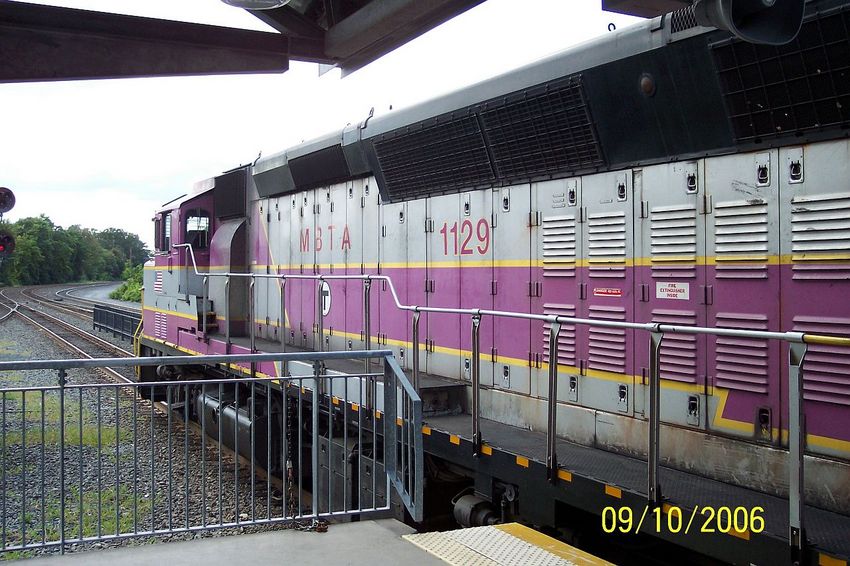 Side shot of MBTA GP40MC 1129 at Framingham station.: The NERAIL New ...