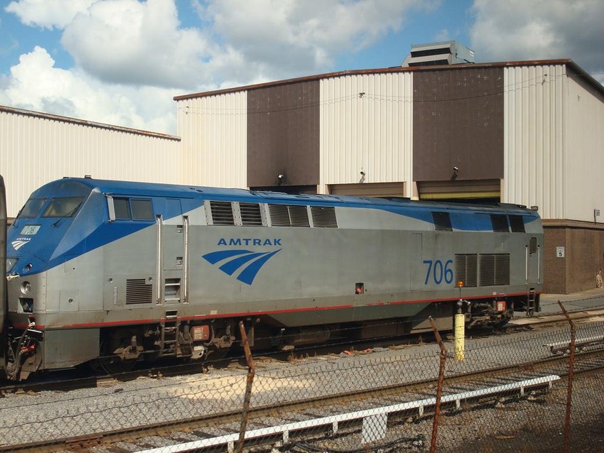 View from a train: P32 #706 at Rensselaer shops: The NERAIL New England ...
