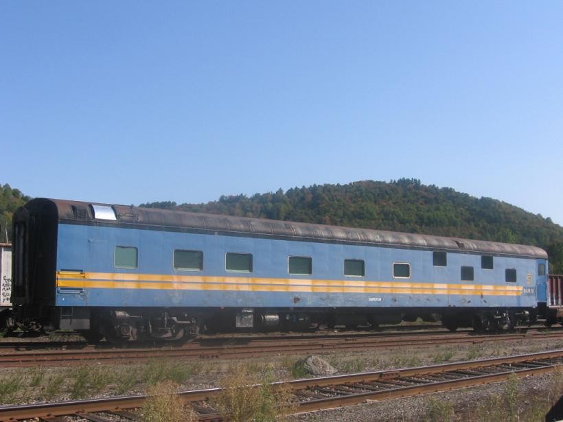Ex-VIA passenger car at St J: The NERAIL New England Railroad Photo Archive