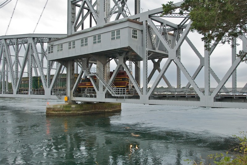 Trash train on Cape Cod Canal vertical lift bridge: The NERAIL New ...