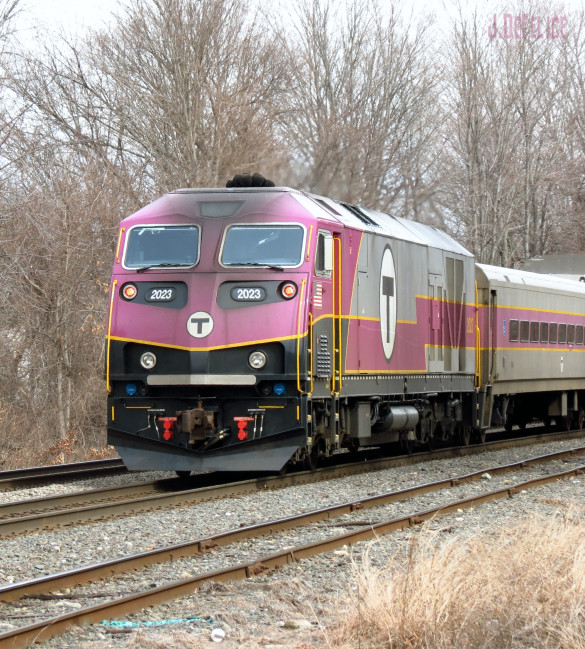 Inbound MBTA with #2023: The NERAIL New England Railroad Photo Archive