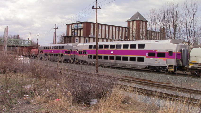 2 MBTA bi level cars: The NERAIL New England Railroad Photo Archive