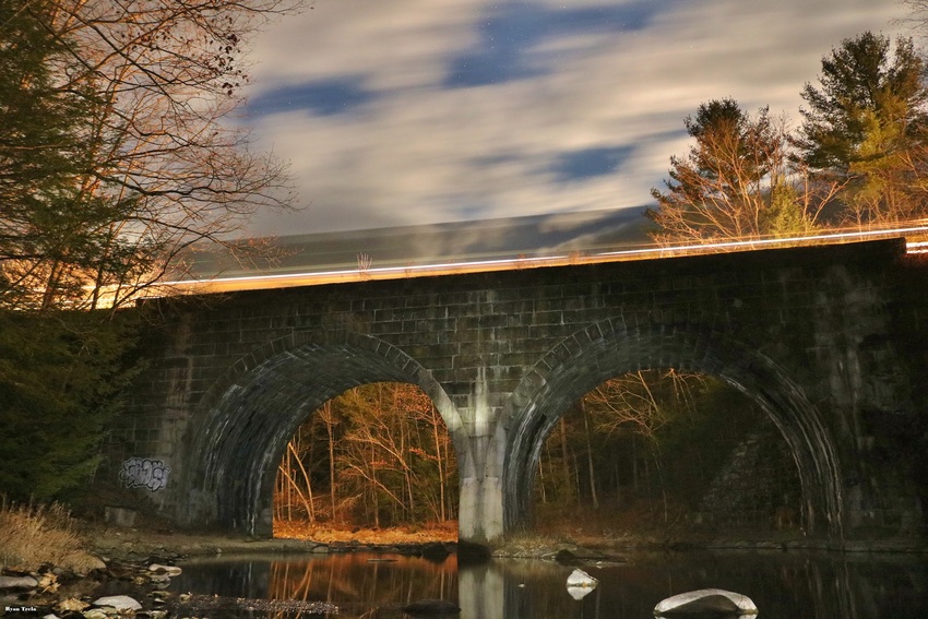 Double Arch Bridge at Night: The NERAIL New England Railroad Photo Archive