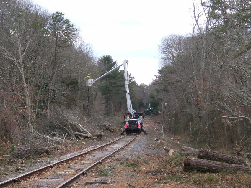 Tree limb / branch trim back: The NERAIL New England Railroad Photo Archive